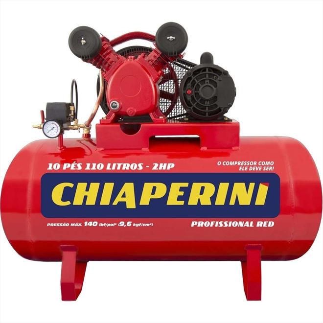 Compressor de Ar Chiaperini Red 10 Pés 110 Litros 2 Cv Monofásico 110 ...