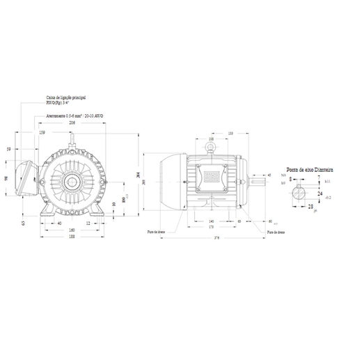 Motor Eletrico Weg W22 2p 5cv Trifasico 220/380v Ir3 Premium Ip-55