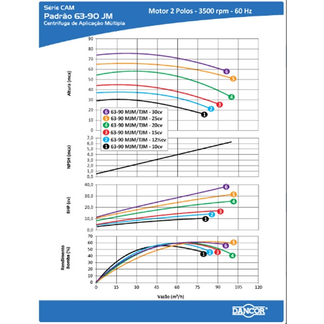 Bomba Centrífuga Dancor 63-90 Tjm 20 Cv Trifásica 220v/380v/440v/760v