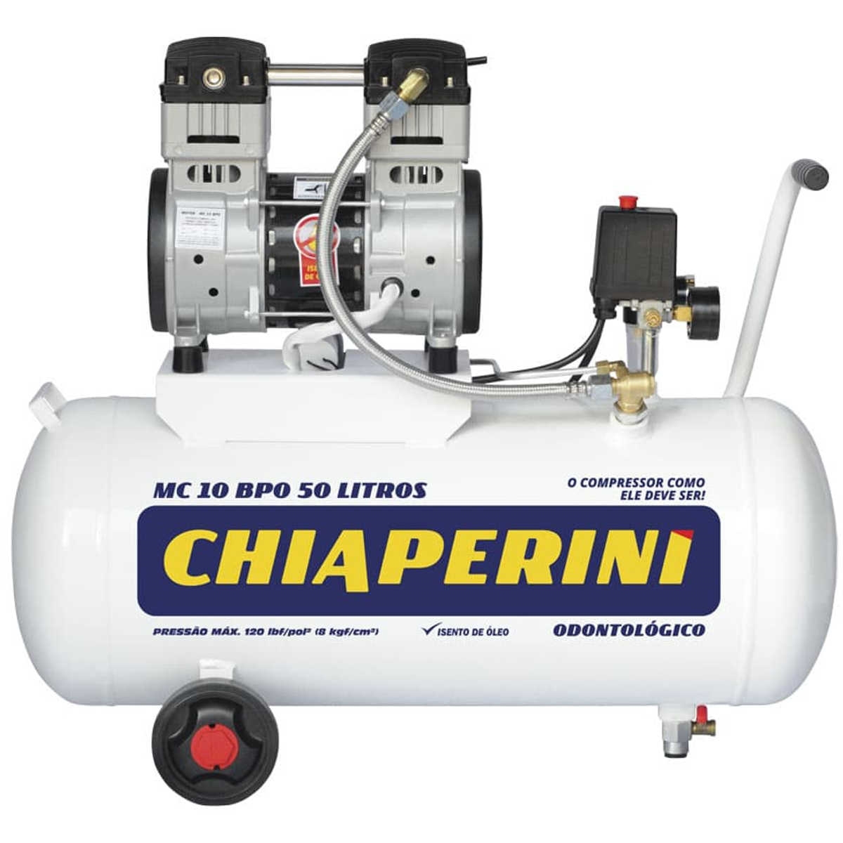 Moto Compressor Chiaperini 10pes Rch 50l Isento de Oleo 220v