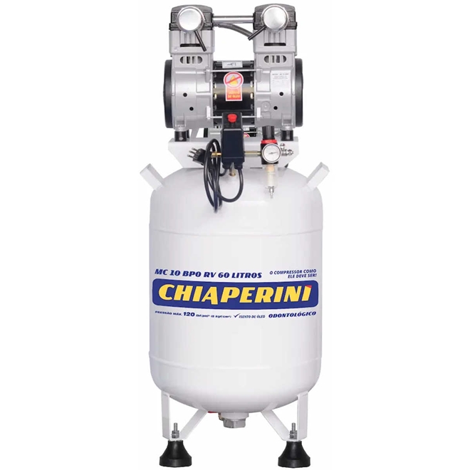 Moto Compressor Chiaperini 10pes Rcv 60l Isento de Oleo 220v
