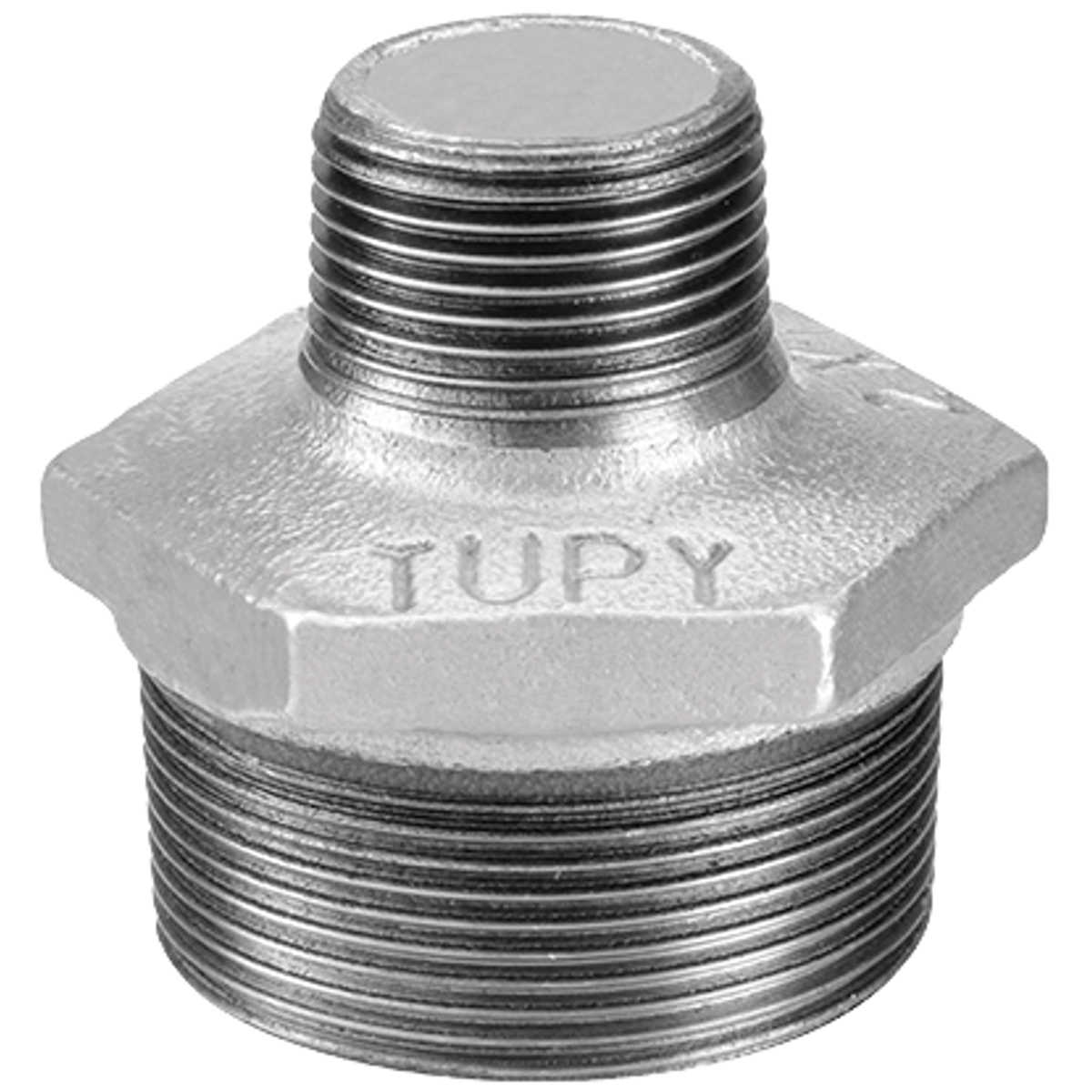 Niple de Redução Galvanizada Tupy 2.1/2 X 2 Polegadas Rosca