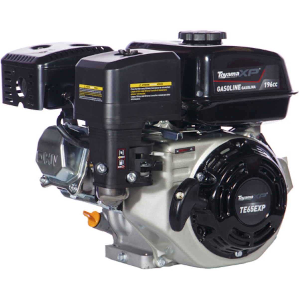 Motor a Gasolina Toyama TE65E 4 Tempos 6,5CV 196CC com Eixo Chavetado e ...