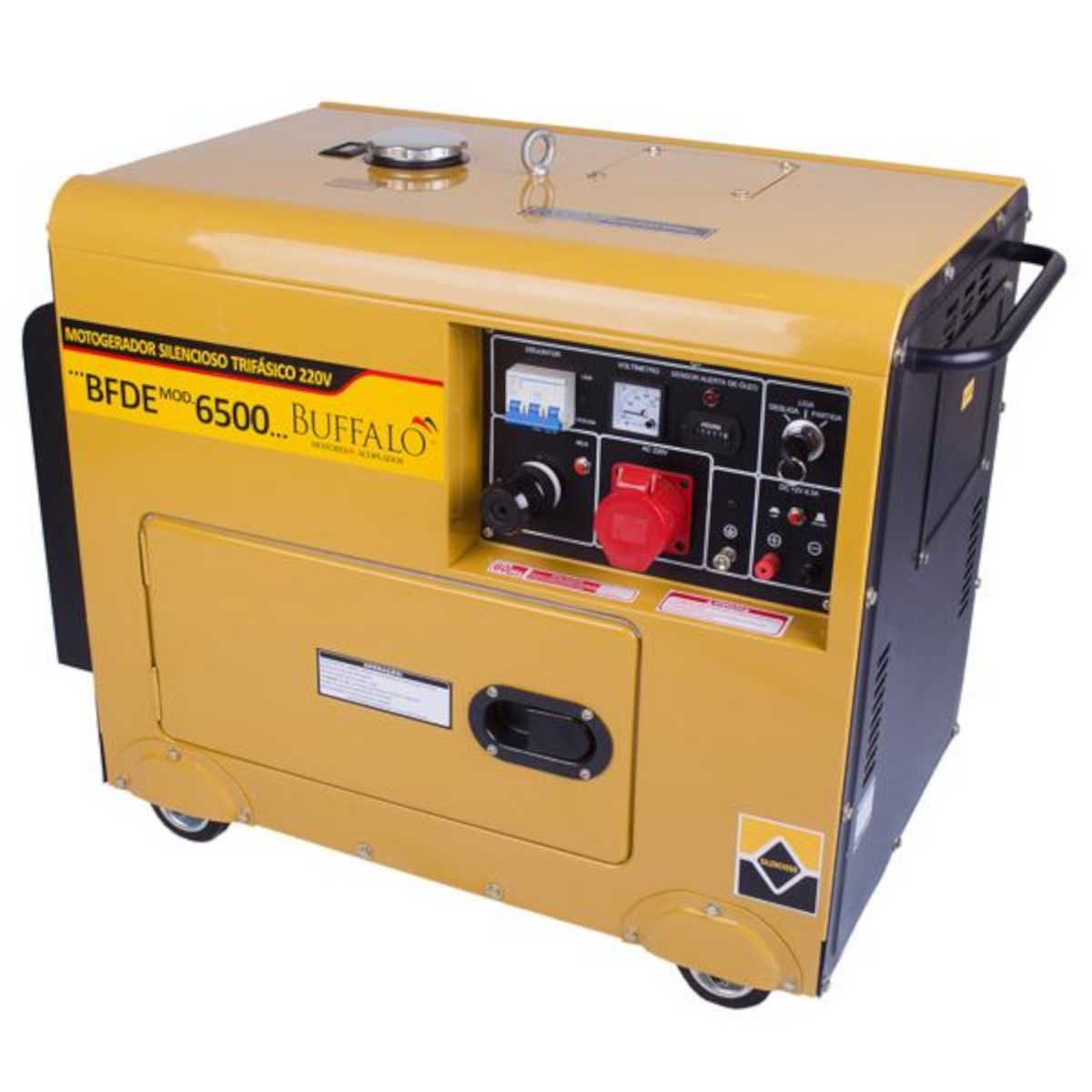 Gerador a Diesel Buffalo BFDE 6.500 Silencioso 4T 10CV Trifasico 380V ...